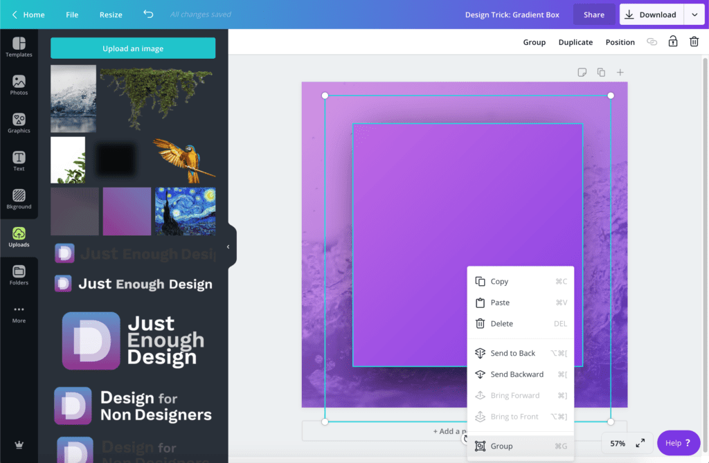 Design Trick: Gradient Cut-Out with Canva | Just Enough Design