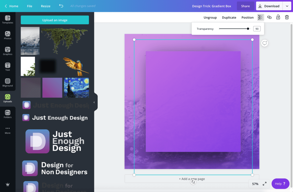 Design Trick: Gradient Cut-Out with Canva | Just Enough Design